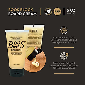 John Boos 2-Piece Boos Block Charcuterie Board and Wood Cutting Board Care and Maintenance Set, 16-Ounce Mystery Oil and 5-Ounce Board Cream