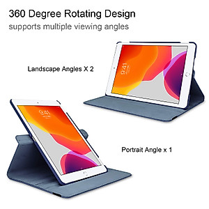 NEWQIANG for iPad Air 1st Case Cover - 360 Degree Rotating Stand, Auto Sleep Wake - Fit for Model A1474 A1475 A1476 MD785LL/A MD876LL/A (A6 - Blue)