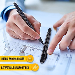 Gifts for Men Him Dad, Multitool Pen Set, Cool Gadgets for Boyfriend Husband Handyman on Birthday, Fathers Day, Christmas, Unique Multi Tool with LED, Stylus, Level, Screwdriver, Flathead