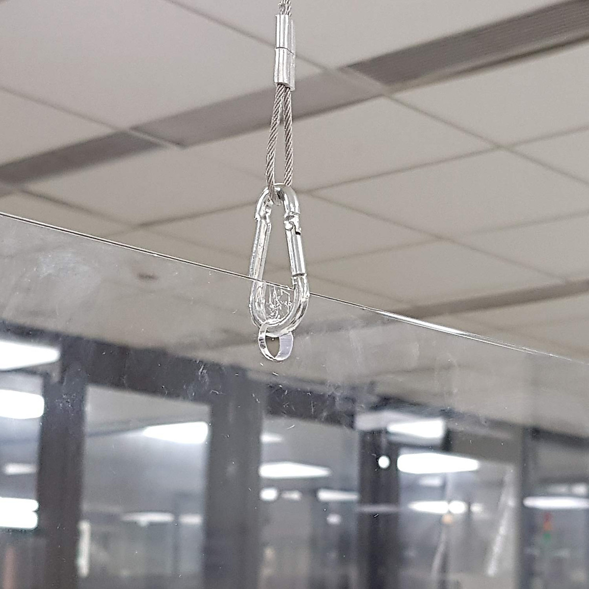 BannerBuzz Hanging Sneeze Guard Clear Acrylic Barrier 5mm Thickness, Easy to Install - Cough Guard Plastic Shield Screen for Retail Stores, Cashier, Receptionist (40" x 32")