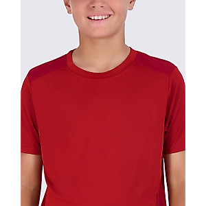 5 Pack: Boys Girls Active Athletic Quick Dry Dri Fit Short Sleeve T-Shirt Crew Neck Tops Teen Gym Undershirts Tees Youth Basketball Clothes Moisture Wicking Shirts-Set 14,Small (6-7)