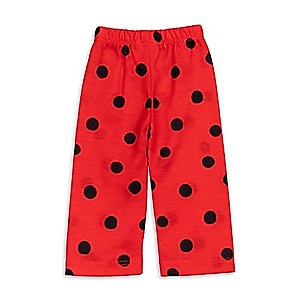 Miraculous Ladybug Little Girls 4 Piece Pajama Shirt And Pants Matching Doll Outfit 5-6 Red