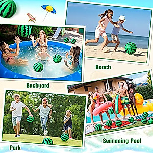 Lenwen 10 Pcs Pool Toys 14 Inch Large Inflatable Beach Ball with Inflator for Kids Adult Teen Summer Vacation Fun Swimming Pool Water Games Party Supplies