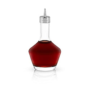 Viski Bitters Bottle with Stainless Steel Dasher Top Liquor Pourers, 6 oz, Clear