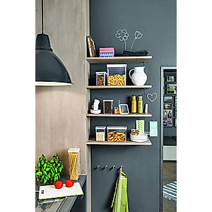 Rotho, Loft, Set of 5 Storage Boxes, Plastic (PP) BPA-Free, Transparent/White, 2 x 2,1l, 1 x 1,0l, 2 x 0,5l (30,0 x 21,0 x 15,0 cm)