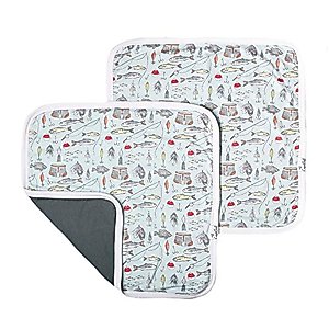 Copper Pearl Baby Security Blanket Set of 2 - Portable Size for Self-Soothing On-The-Go, Ideal Baby Blankets for Boys and Girls, Ultra-Soft, and Gift-Ready Loveys - Trout