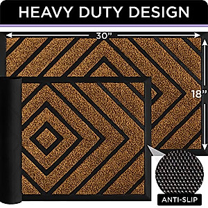 ubdyo Extra Durable Door Mat - 2 Pack - Front Door Mat - 30''x18'' - Welcome Mats Outdoor - Outdoor Mat - Front Door Mat Entrance - Indoor - Entryway Rug - Brown (2-Pack)
