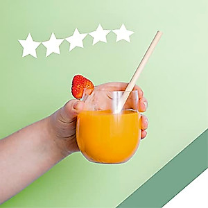 Thick & Heavy-Duty Compostable Bamboo Straws - Disposable & Biodegradable Straws for Cocktail Parties, Wedding, Barbeques, Coffee & On-the-Go Drinks by Taümo
