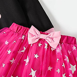 L.O.L. Surprise! Girl Birthday Skirt Set with Cute Bag, Long Sleeve Print Pullover Tee Mesh Tutu Skirts 3 Piece Outfit Set