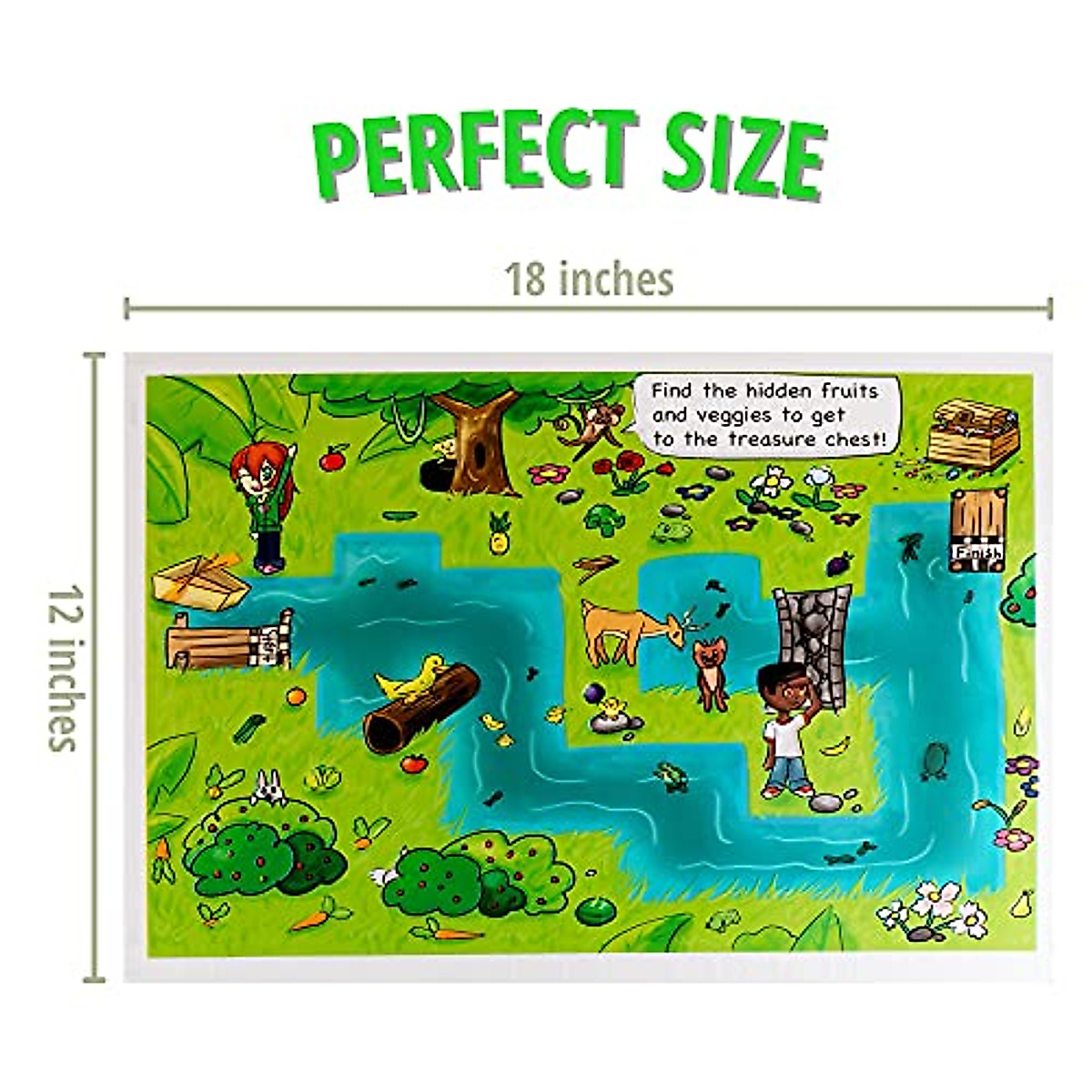 Party Bargains 60 Super Sticky Disposable Placemats - 12" x 18" (Treasure Chest Design) Baby Placemat, BPA Free & Quick to Clean, Keeps a Safe & Germ-Free Surface