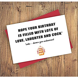 Funny Birthday Card For Girlfriend Wife, Birthday Card For Female Friend Sister BFF Bestie Confidant, Cock Or Cake