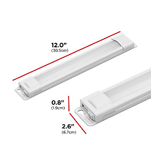 UltraPro 12 inch Plug-in Linkable Under Cabinet Lights, High/Low/Off, Warm White Light (2700K), LED Under Cabinet Lighting, Under Counter Lights for Kitchen, 44105