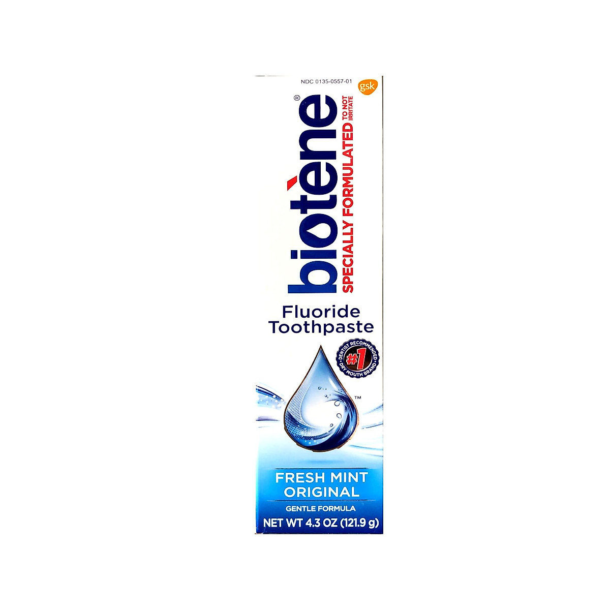 biotène Gentle Formula Fluoride Toothpaste, Fresh Mint 4.3 oz ( Pack of 3), (PPAX1366750)