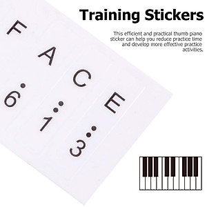 5 Sets Finger Piano Note Sticker Instrument Kids Educational Sticker Kalimba Learning Tool Piano Keyboard Stickers Child Piano Tuba Thumb Staff Paper Supplies Removable