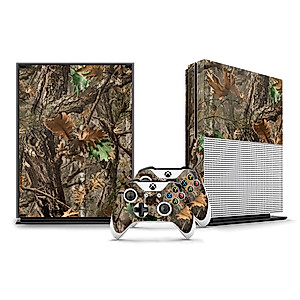 247 Skins Graphics kit Sticker Decal Compatible with Xbox One S and Wireless Controllers - Woodland Camo