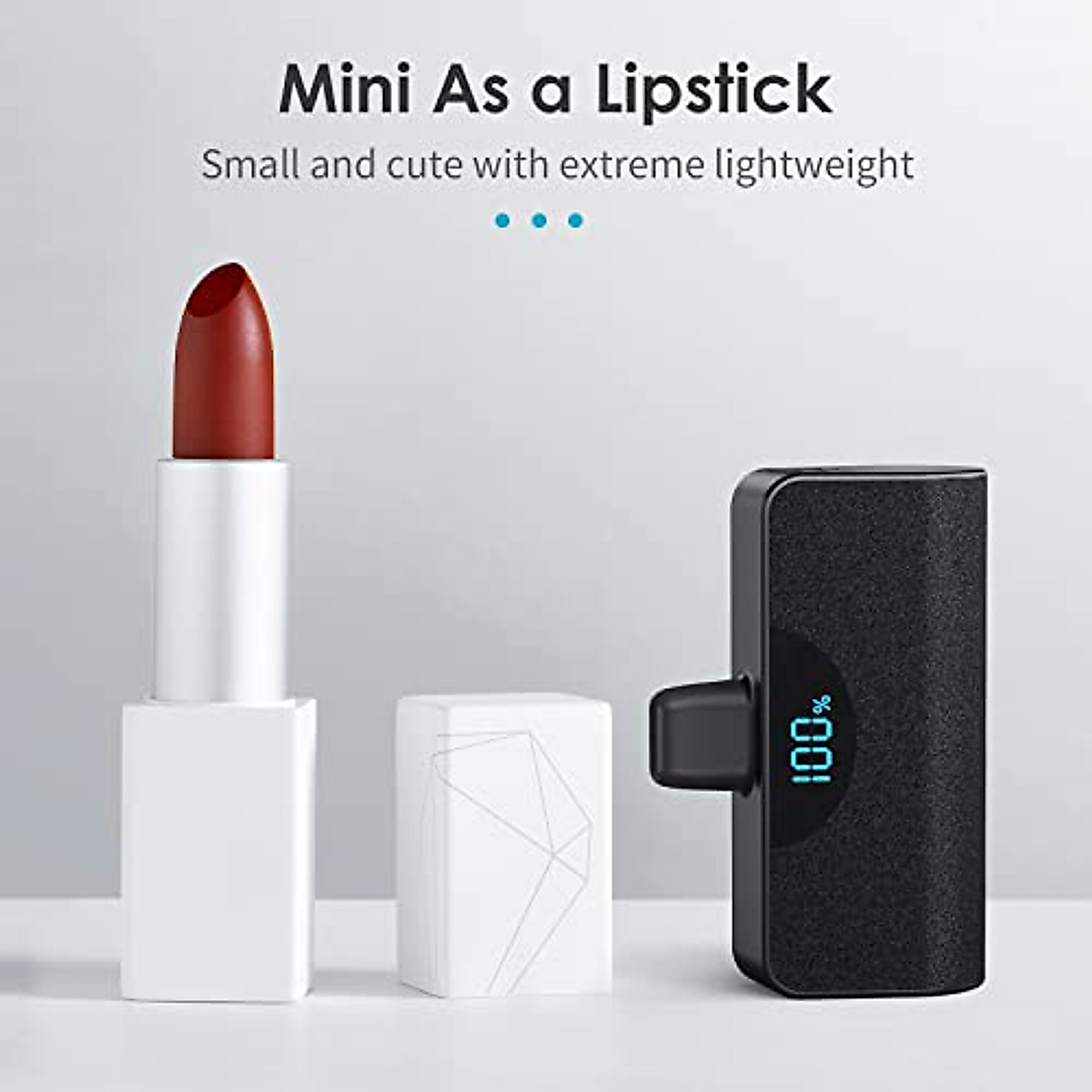 Small Portable Charger 5200mAh,Upgraded Ultra-Compact 15W PD Fast Charging Power Bank Smart LCD Display Cute Battery Pack Compatible with iPhone 14/14 Pro Max/13/13 Pro/12/12 Pro/11/XR/X/8/7 and More