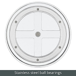 mDesign 9" Plastic Lazy Susan Spinner for Kitchen Cabinet, Cupboard, Fridge, or Drawer Organizing - Rotating Circle Spice Organizer Turntable for Food, Condiment, Medicine - Lumiere Collection - Clear