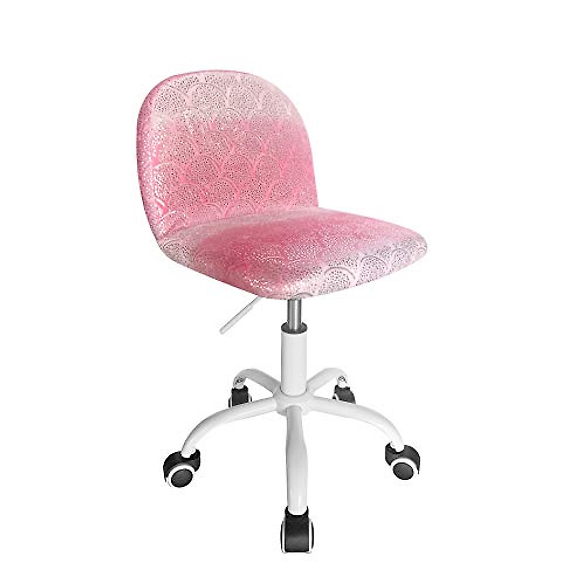 Heritage Kids Kids Rolling Desk Chair, Rainbow Ombre Scallop Faux Fur