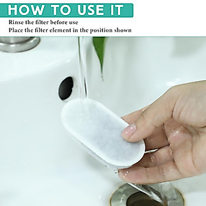 VIHOSE 32 Pack Cat Fountain Filters for Stainless Steel Pet Water Dispenser Fountain Filters, 16 Cat Fountain Filter Replacement with 16 Sponges, 67oz/2L Pet Fountain