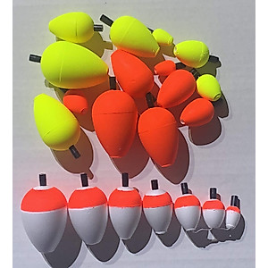 Comal Tackle Pear Floats Many Sizes .75" to 2.25" Quantity 25 Red, Yellow & Red/White (Red, 1.25)