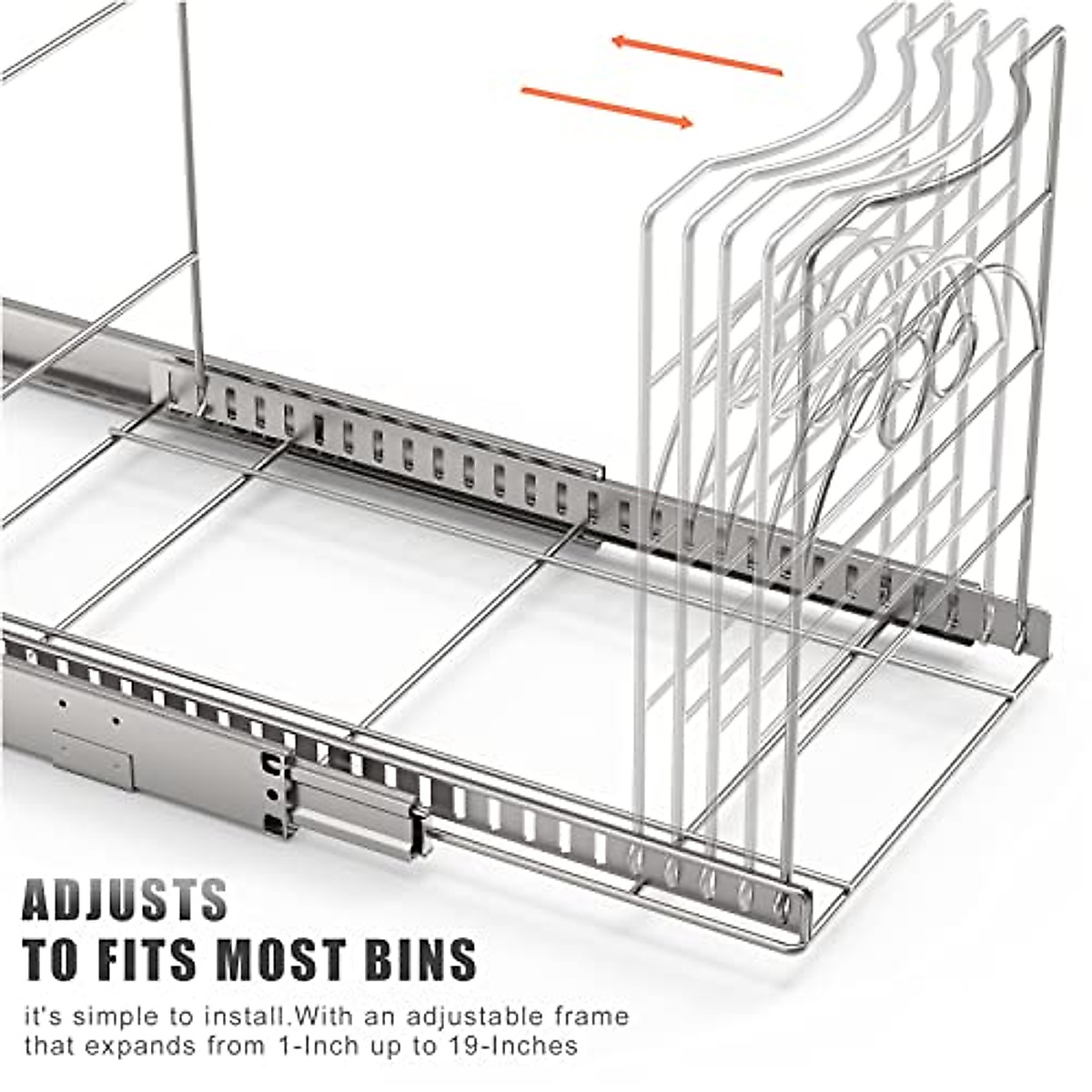 Eazy2hD Pull Out Under Cabinet, Cabinet Trash Can Pull Out Kit , Kitchen Trash Garbage Can & Bin for Under Counter Cabinet, Rquires a 13”W X 23”D Cabinet Opening,Trash Can Not Included