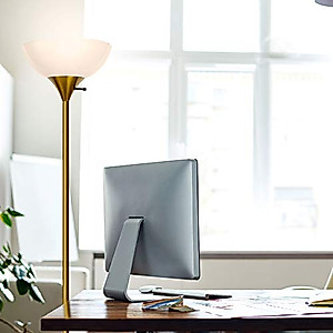 Brightech Sky Dome Dimmable LED Floor Lamp, Torchiere Floor Lamp for Living Rooms & Offices – Tall Standing Lamp for Reading & Hobbies – Brass/Gold