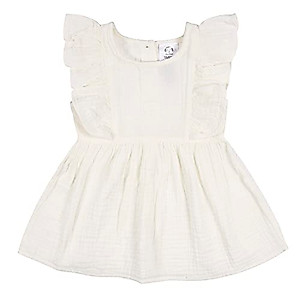 Gerber Baby Girl's 2 Piece Dress and Diaper Cover Set, Ivory, 3-6 Months