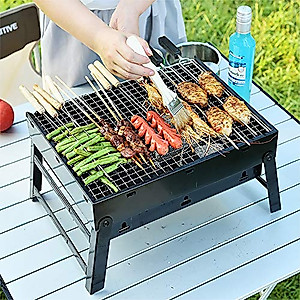 ITTA Portable Tabletop Notebook BBQ Grill, Outdoor Heavy-duty Folding Charcoal Picnic BBQ Grill.