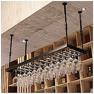 Stylish Simplicity Industrial Simple Wine Glass Hanger Bar Floating Stand Adjustable Kitchen or Office Cutlery Bottle Holder Vintage Iron Inverted Goblet Holder Wine Glass Holder (Bronze 120 * 35Cm)