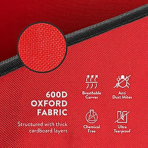 ZOBER Premium Large Christmas Ornament Storage Box, with Side Open, Drawer Style Trays - 3" Compartment, 8 Trays, Keeps 128 Holiday Ornaments & Xmas Accessories, Storage Container Made of 600D Oxford