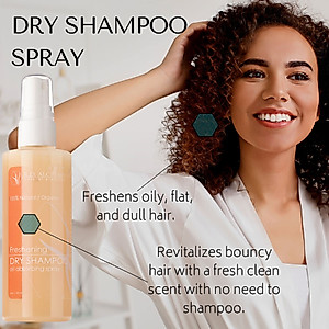 RD ALCHEMY - 100% Natural & Organic Dry Shampoo Spray - Instantly Cleanses and Refreshes Hair Naturally, While Absorbing Excess Oil and Volumizing Roots. Non-Aerosol | Leave Wet or Blow Dry!