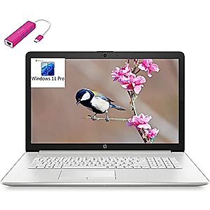 HP [Windows 11 Pro] 2022 17 Business Laptop, 17.3" FHD Anti-Glare 300 nits, Intel Core i3-1115G4 (Beat i5-10210U), 8GB DDR4 RAM, 256GB PCIe SSD, 802.11AC WiFi, Bluetooth 4.2, iPuzzl Type-C HUB