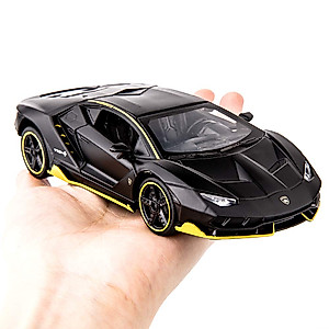 BDTCTK 1/24 Centenario LP770-4 Casting Model Car, Zinc Alloy Pull Back Toy car with Sound and Light for Kids Boy Girl Gift(Black)