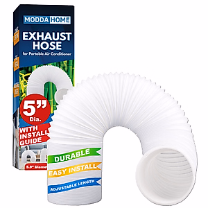 Modda Exhaust Hose for Portable Air Conditioner - 5 Inch Diameter - Universal - Flexible Counter-Clockwise AC Exhaust Hose (59 Inch Length)