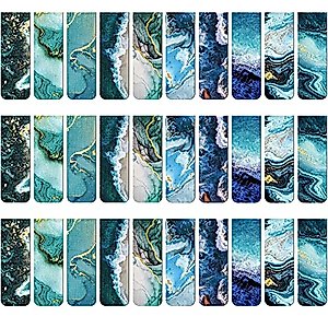 Magnetic Bookmarks Magnet Page Markers Assorted Book Markers Durable Magnetic Page Clip for Students Teachers Reading, Multi Ocean Patterns (30 Pieces)