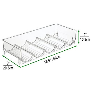 mDesign Plastic Free-Standing Water Bottle and Wine Rack Storage Organizer for Kitchen Countertops, Table Top, Pantry, Fridge - Stackable - Holds 5 Bottles Each, 4 Pack - Clear