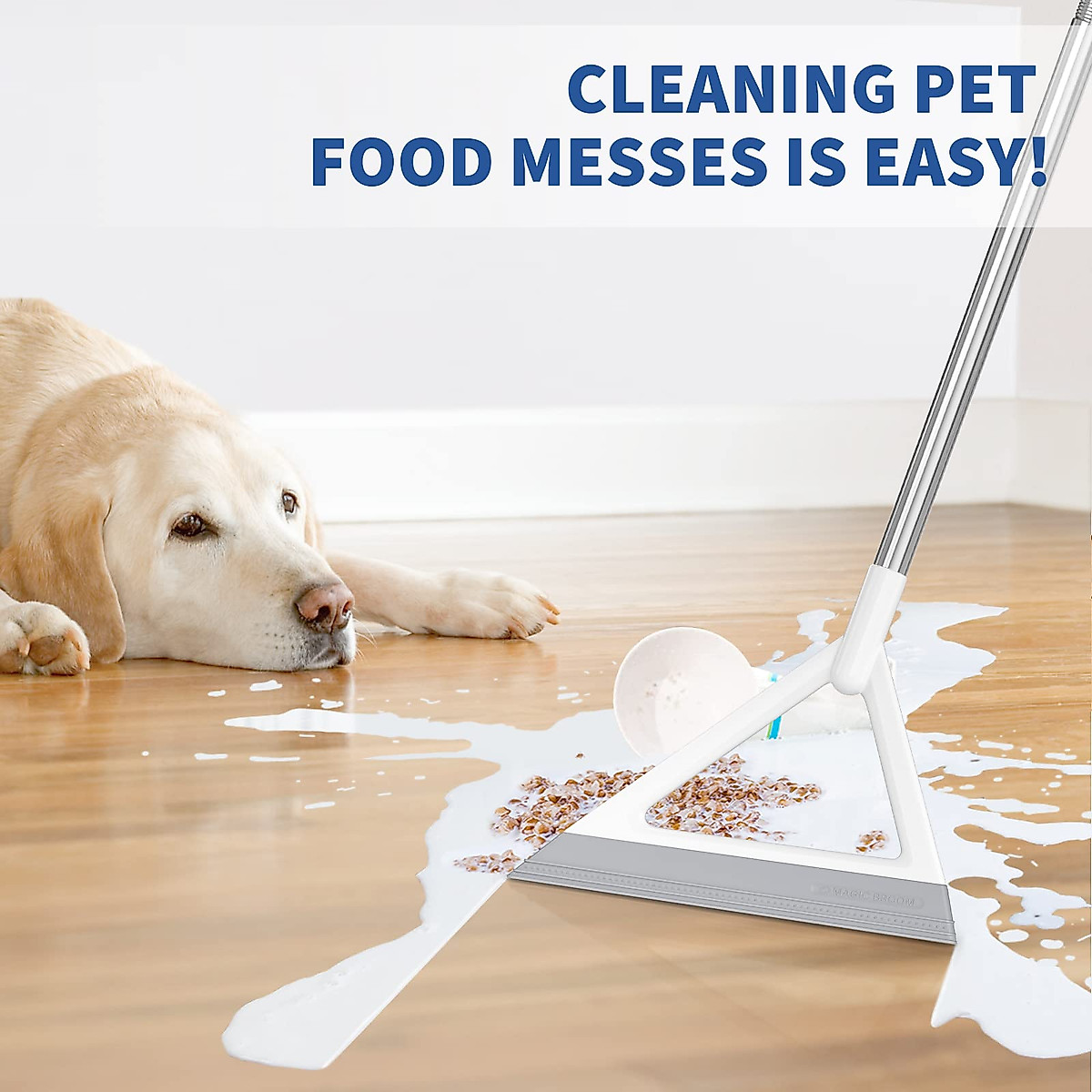 Nodirz Multifunction Magic Broom, 53 INCHES, Modern White Silicone Squeegee Broom for Floor, Glass, Tile, Kitchen, Bathroom, Living Room, Garage