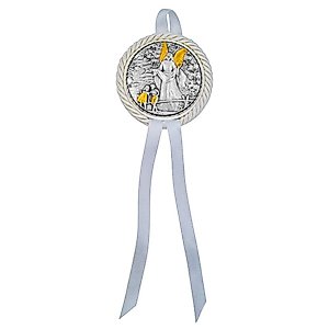 Guardian Angel Crib Medal Ornaments | 3 Colors | Hang to Bring Blessings to Your Child | Christian Baby Goods (White)