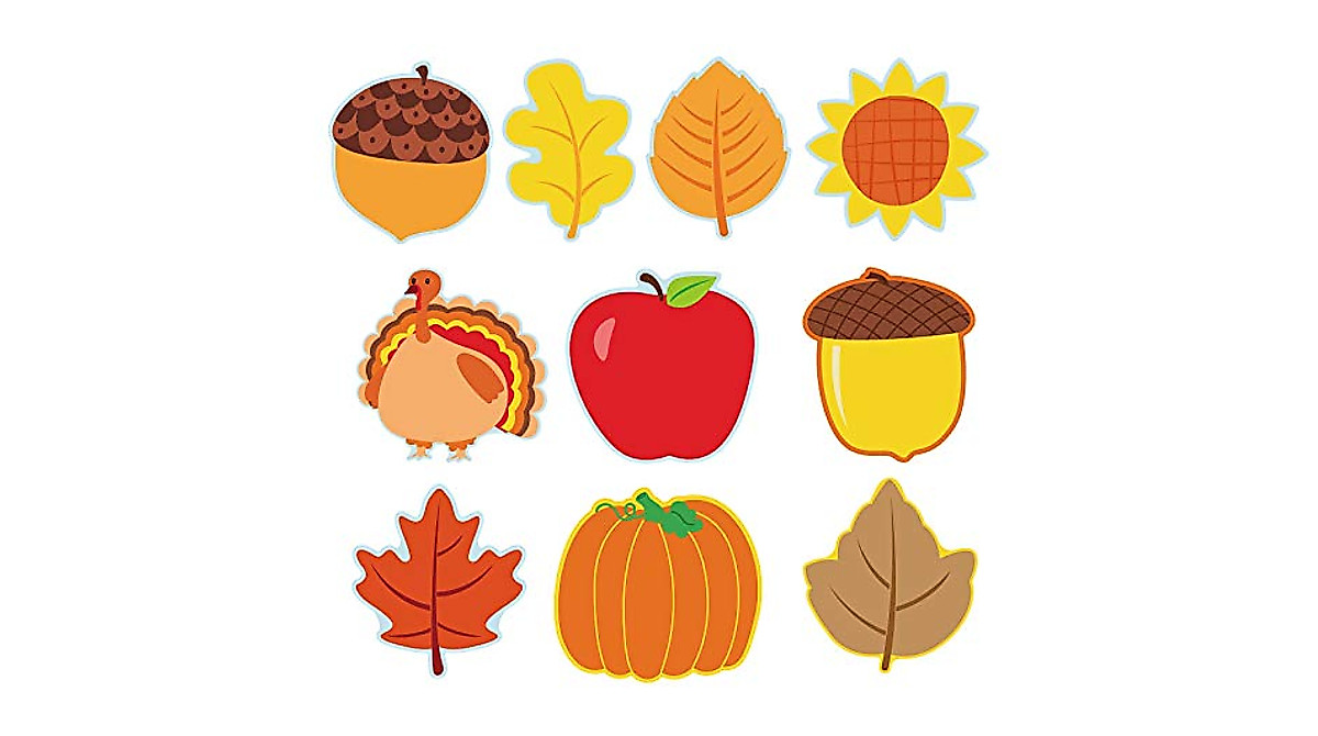 50 Colorful Happy Fall Cutouts for Classroom Decor