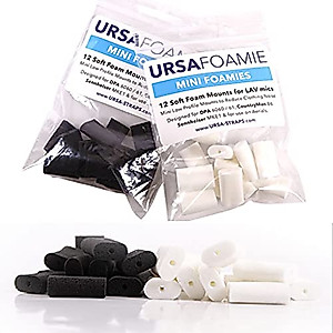 URSA Mini Foamies: Soft Mini Foam Mounts for Wireless Lav Mics. Can be Stuck Directly to The Skin or Costume. Fits SANKEN COS11, DPA 6060, Countryman B6, Sennheiser MKE1 (Pack of 12) (White)