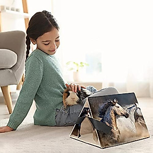 Y-DSIWX Guinea Pig Hideout House Bed, Cool Horse Running Rabbit Cave, Squirrel Chinchilla Hamster Hedgehog Nest Cage