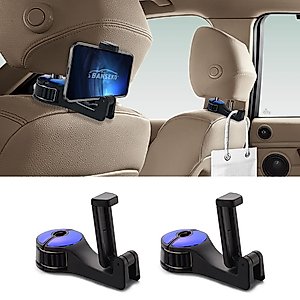 Banseko 2 Pack Car Hook,Car Seat Back Hook,Universal Multifunctional Car Vehicle Back Seat headrest Mobile Phone Holder,Universal adjustable Car headrest hook (Blue)