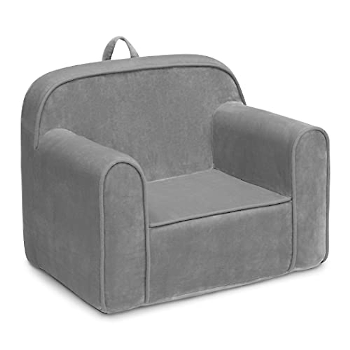 Delta Children Cozee Chair for Kids for Ages 18 Months and Up, Grey Mink Velvet