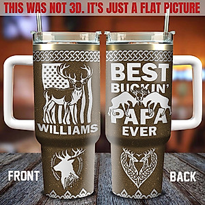 WAZONE Personalized To My Dad Tumbler Cup With Lid Custom Name Tumbler 40oz with Handle and Straw Father and Son Best Friend for Life Fathers Day Birthday Gifts for Dad Stepdad From Son