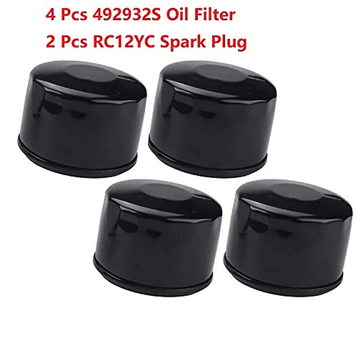 STA 492932S Oil Filter+RC12YC Spark Plug,Fits for 492932s Briggs and Stratton Oil Filter,for BS 492932 795890 695396 492932B 492056 696854 842921 Kohler 25 050 01 Tecumseh 36563(6 Pack)
