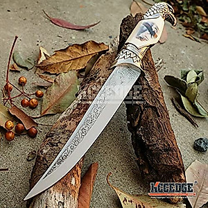 13" Hunter Collectors Eagle 3 Types Fixed Blade Survival Knife Patriotic Eagle Hea Eagle White by Survival Steel