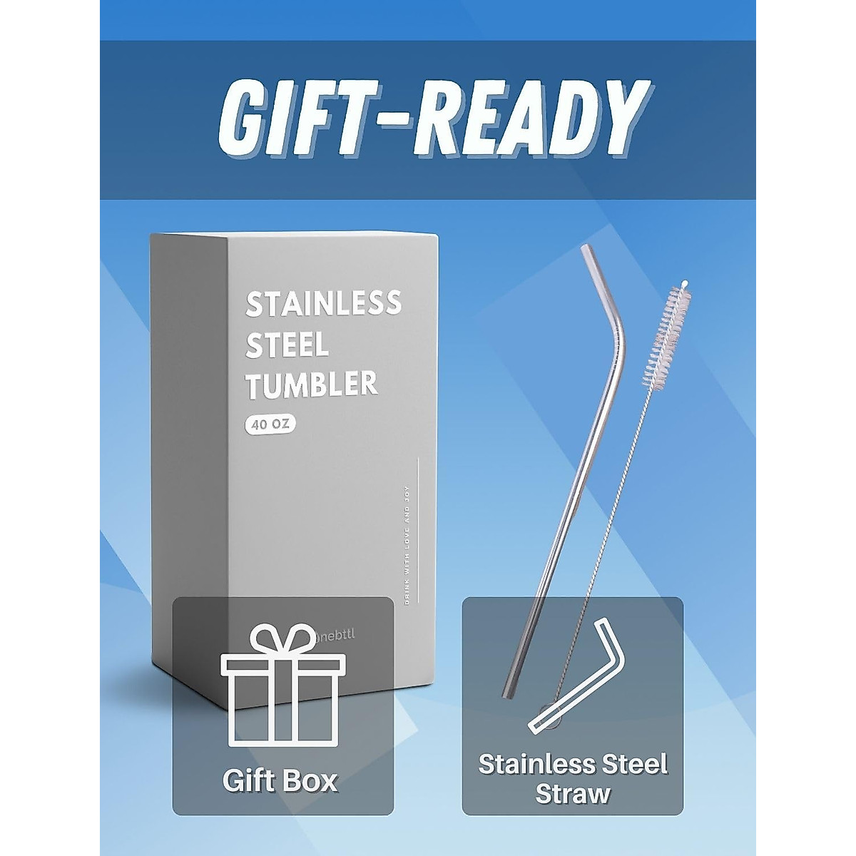 Onebttl RV Camper Gifts Tumbler Coffee Mug, Gifts for Campers, RV Enthusiasts, RV Owners, Outdoors, Picnic, Camping, Stainless Steel Insulated 1180ml/40oz - King of the Camper