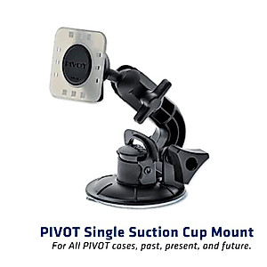 PIVOT Single Suction Cup Mount - Curved Arm - Supports Multi-Angle Display and Viewing - for Professional Pilots, General Aviation