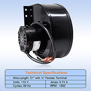 Criditpid Replacement 3-21-33647 & 3-21-22647 Distribution Blower Fan for Harman P68, P61, P43, P38, Advance, Accentra 52i Pellet Stoves.