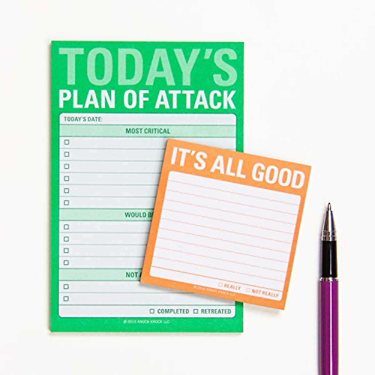 Knock Knock Plan of Attack Great Big Sticky Note, Daily to-Do List Sticky Pad, 4 x 6-inches